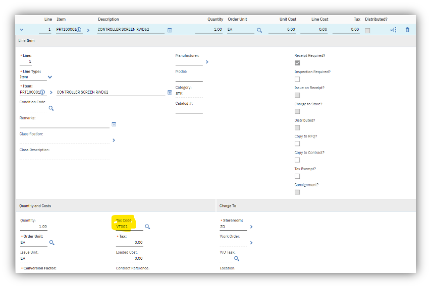 Tax Code Defaulting Hierarchy in IBM Maximo